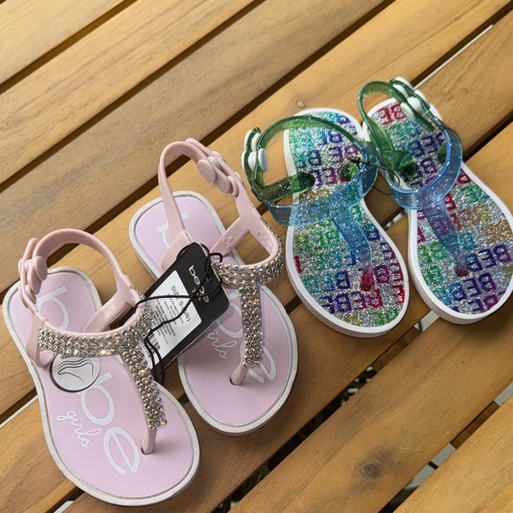 bebe | Shoes | 2 Pairs Bebe Girls Sparkling Pink And Glitter Sandals Sz ...